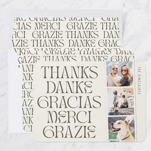 Multilingual 5x7 Stationery Card by Yours Truly | Shutterfly