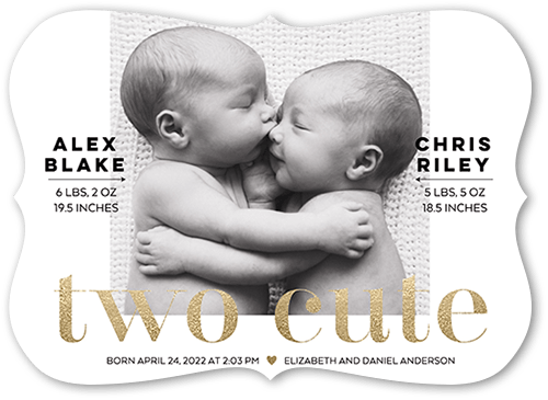 Two Cute 5x7 Stationery Card by Sarah Hawkins Designs | Shutterfly