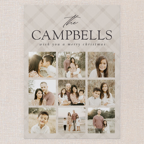 Plaid Picture Grid 5x7 Personalized Foil Card by Yours Truly | Shutterfly