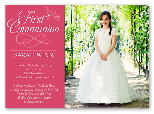 Timeless Script Girl Communion Invitation | Shutterfly