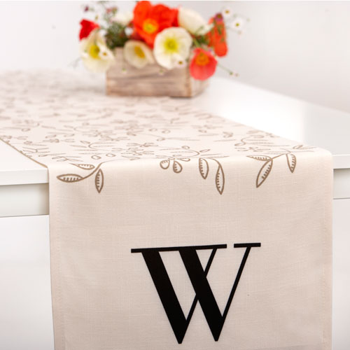 Floral Leaves Monogram Table Runner | Home Decor | Shutterfly