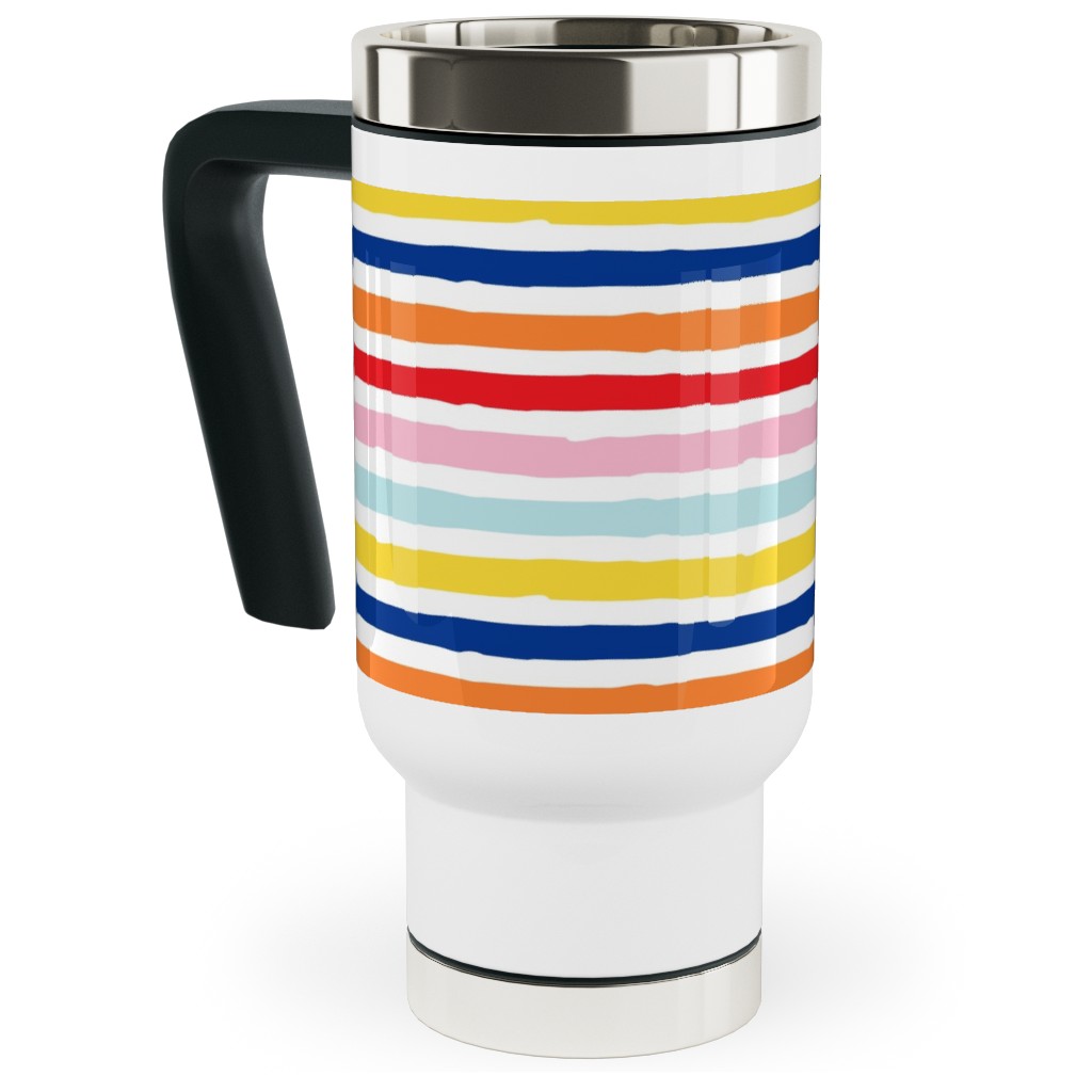 Imperfect Stripes - Multi Travel Mug with Handle | Shutterfly