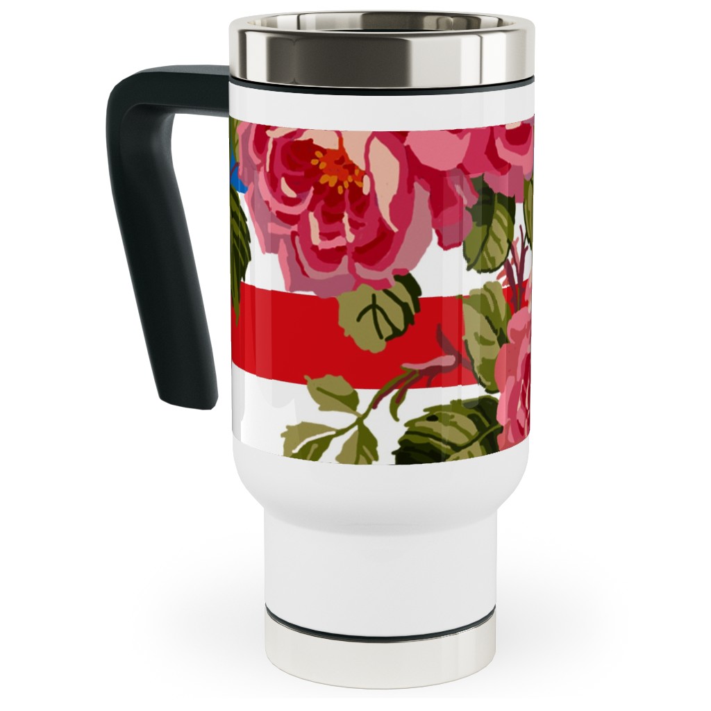 Americana Summer Roses - Multi Travel Mug with Handle | Shutterfly