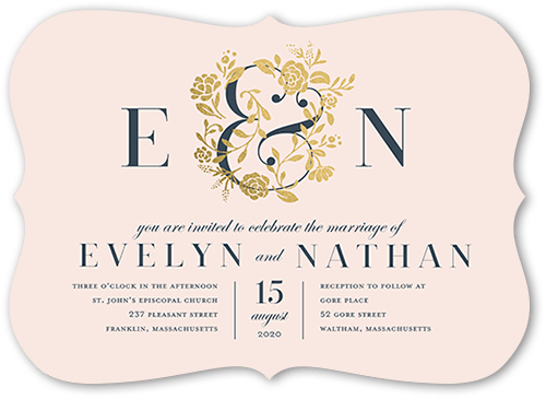 Pink And Gold Wedding Invitations | Shutterfly