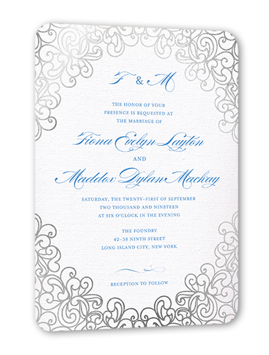 Blue And Silver Invitations | Shutterfly
