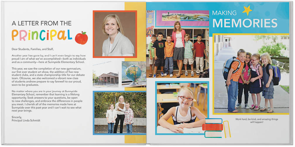 Colorful Elementary School Yearbook Photo Book | Shutterfly