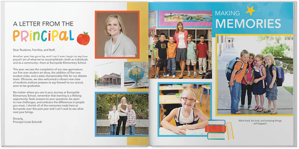 Colorful Elementary School Yearbook Photo Book | Shutterfly